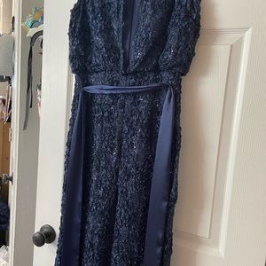 JS Collections | Dresses | New Js Collections Navy Blue Sequined Gown I ...